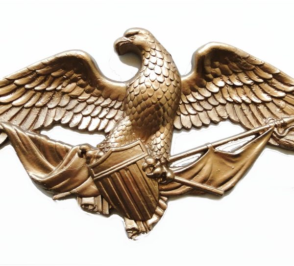 Big Gold American Eagle Plaque Door Top Decor USA Pride Winged Nice Old ...