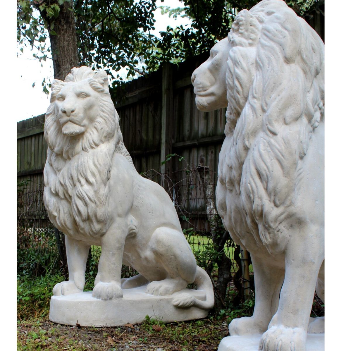 Life Size Marble Lion Statues Pair | The Kings Bay