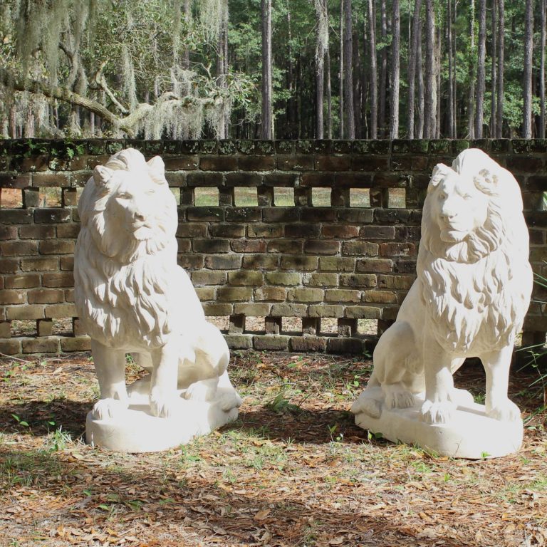 Life Size Marble Lion Statues Pair | The Kings Bay