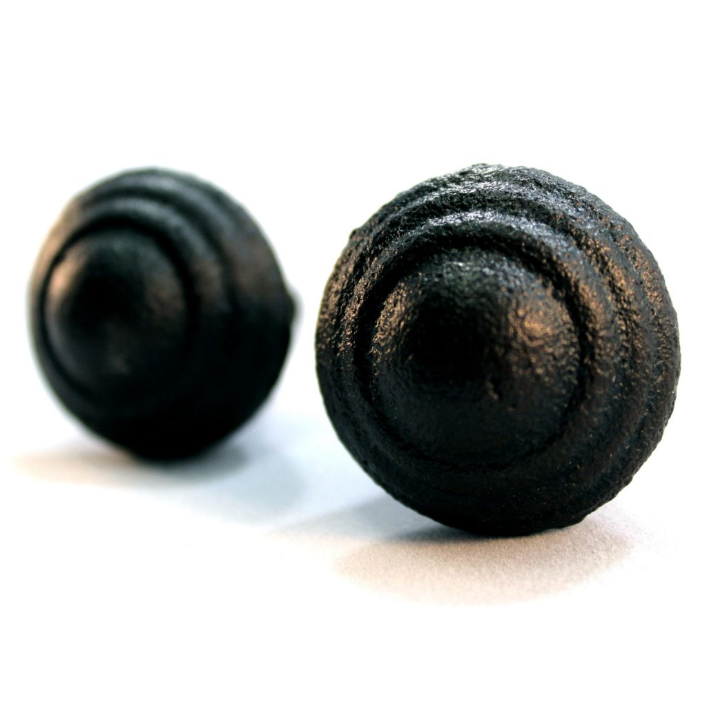 Rough Texture Pair Knobs of Cast Iron Ribbed 1 Inch Cabinet Hardware ...