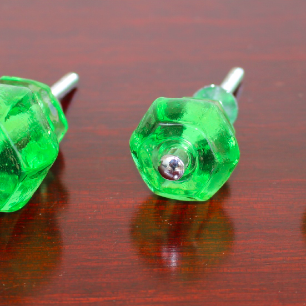 GREEN Glass Cabinet Knobs 1 Inch Pulls Dresser Drawer Hardware | The ...