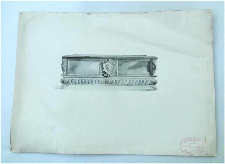 Italian Classic Sideboard Black and White WATERCOLOR Drawing ...