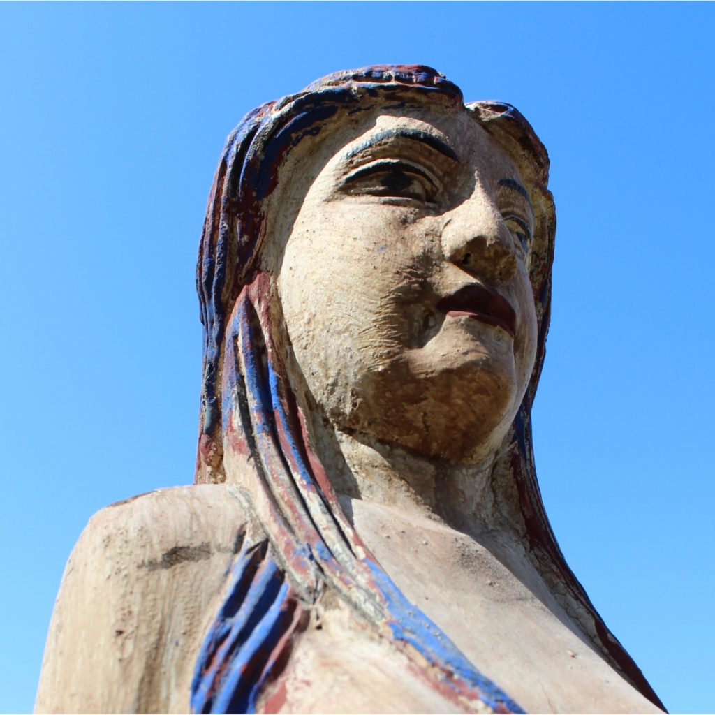 4 Ft Hand Carved Standing Mermaid Statue with Painted Finish | The ...