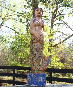 4 Ft Hand Carved Standing Mermaid Statue with Painted Finish | The ...