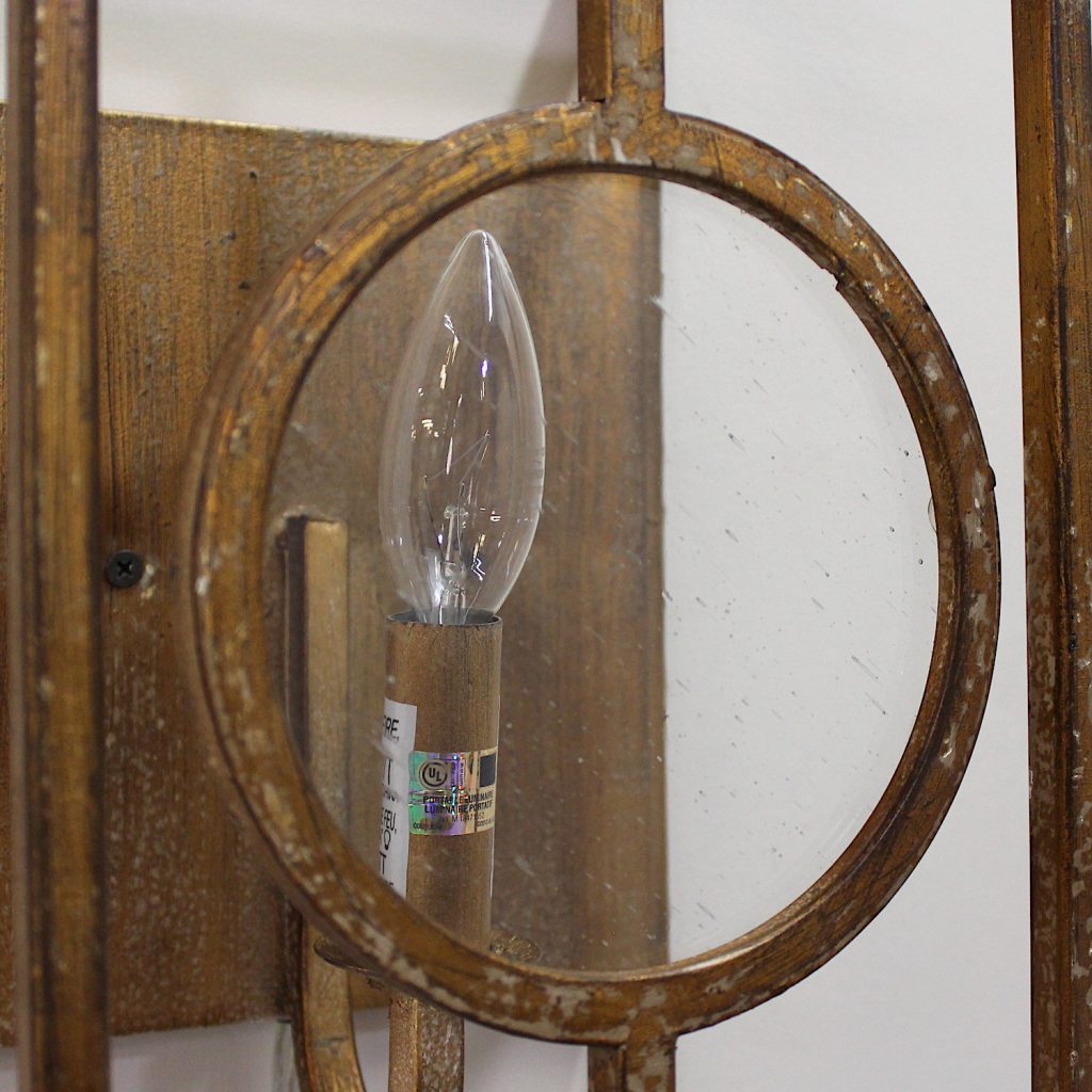 Wall Sconce with Magnify Glass Front and Aged Gold Painted Finish - The ...