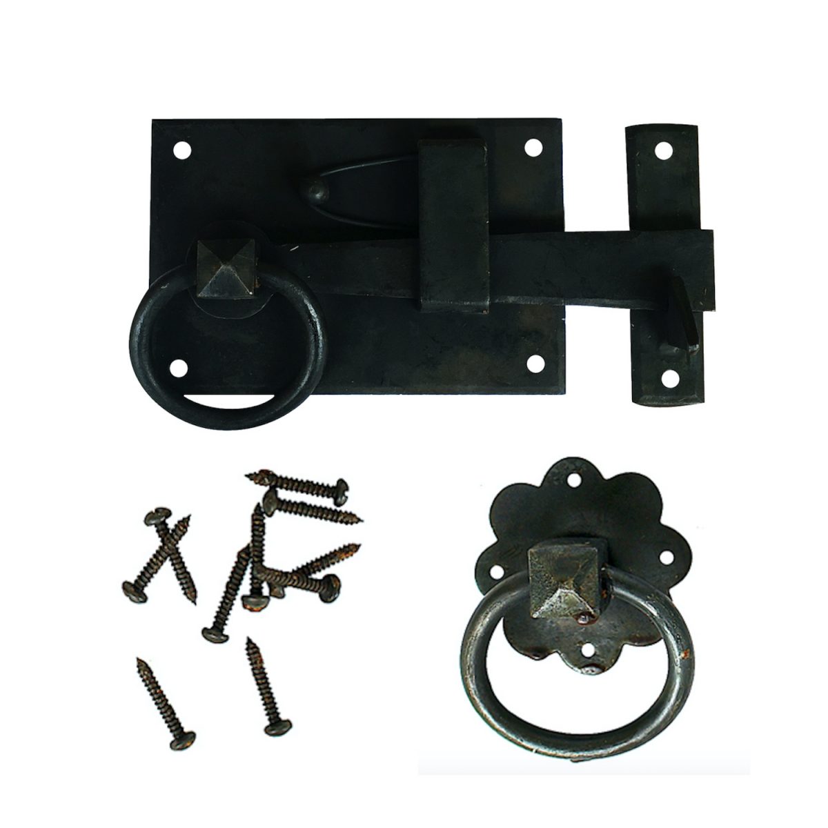 Wrought Iron Cottage Latch Gate or Room Passage Wax Coated Hardware ...