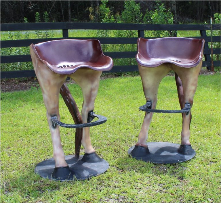 Pair of Horse Tail Bar Stools with Foot Rests | The Kings Bay