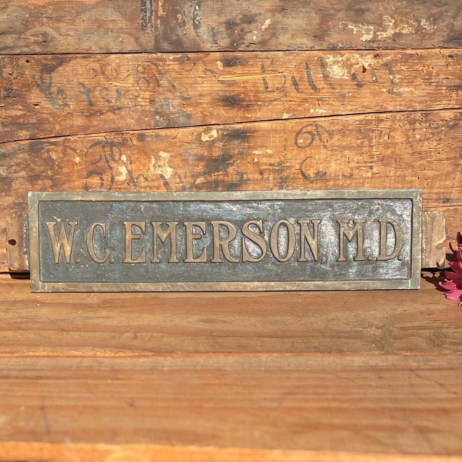 Victorian Style Toilet Door Sign in Polished Brass | The Kings Bay