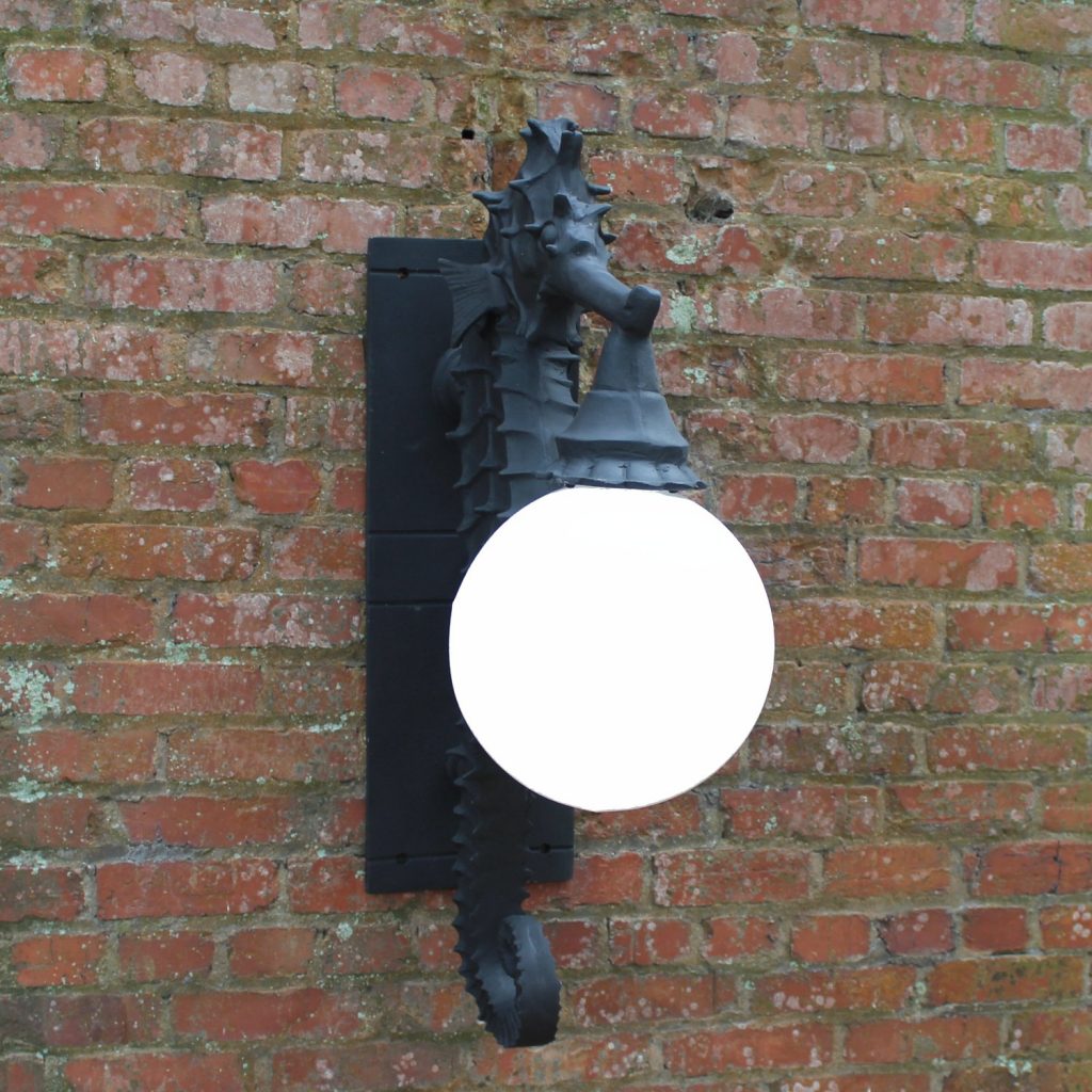 Nautical Style Sea Horse Wall Sconce for Outdoor Use | The Kings Bay