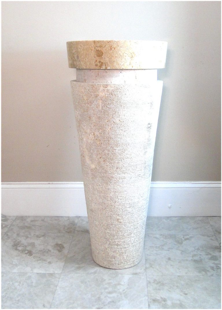 Mid Century Modern Marble Stone Cone Pedestal Sink | The Kings Bay