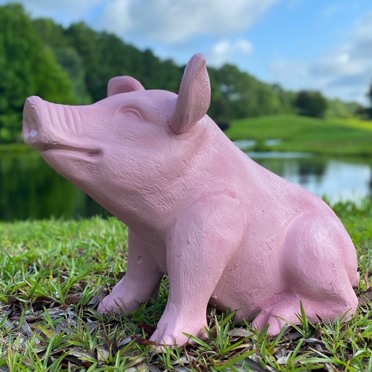 Cute Seated Pig Statue for Indoor or Outdoor Use Farm Animal Decor ...