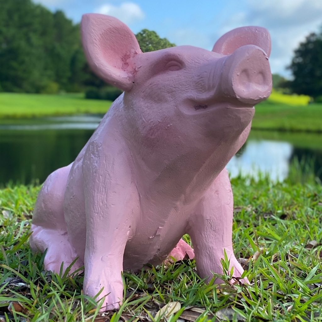 Cute Seated Pig Statue for Indoor or Outdoor Use Farm Animal Decor ...