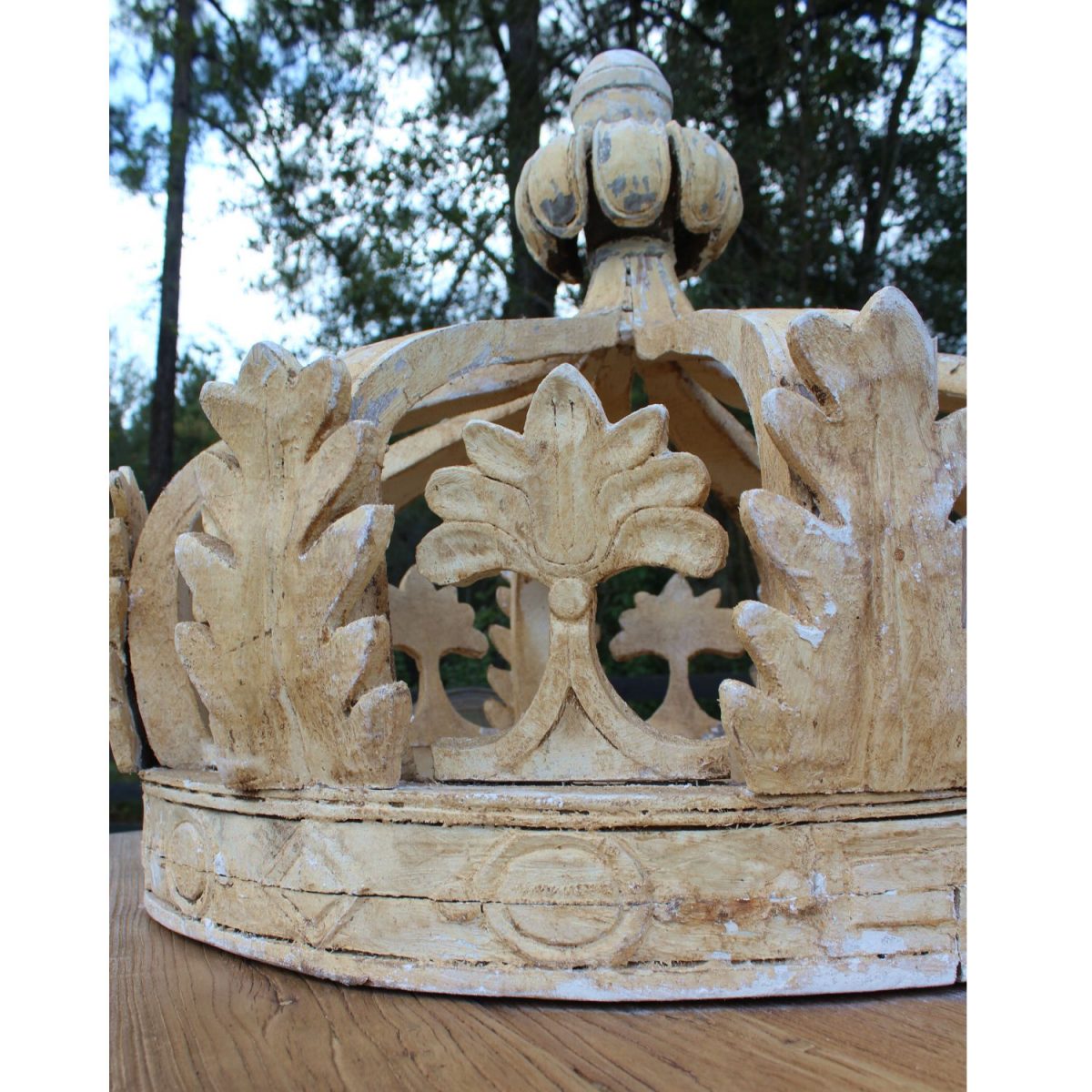 Giant Architectural Wood Chippy Prince Princess Crown Antique Style ...