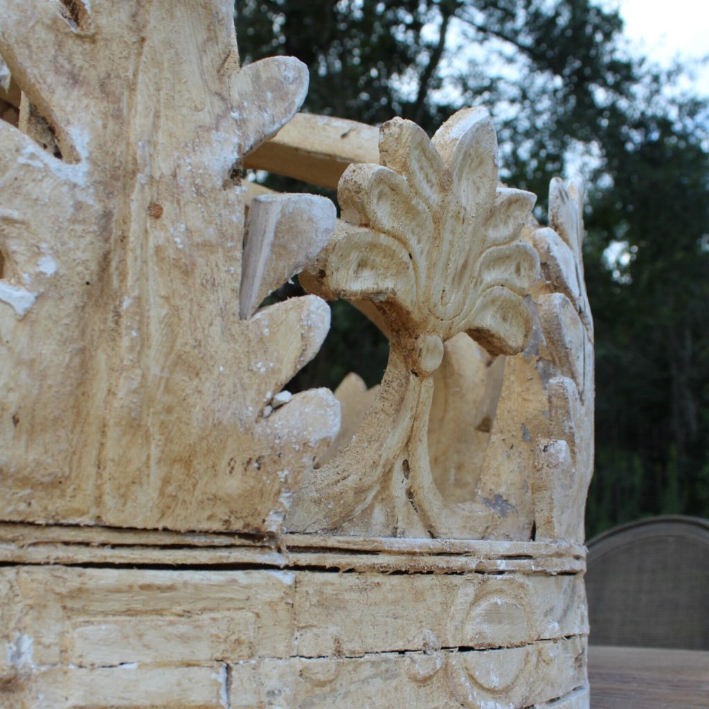 Giant Architectural Wood Chippy Prince Princess Crown Antique Style ...