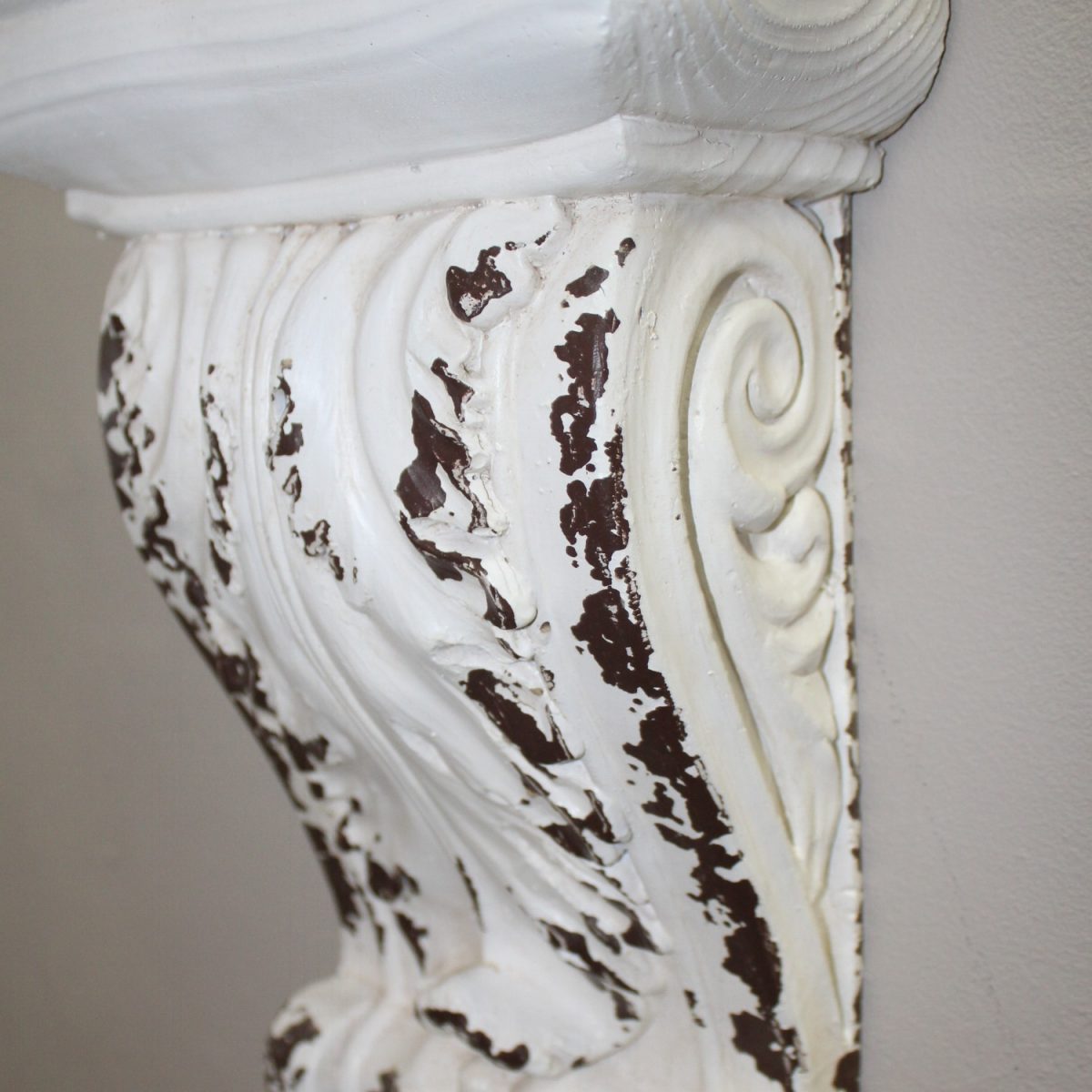 Fancy Corbel Bracket with Chippy Old Style White Painted Finish 13 ...