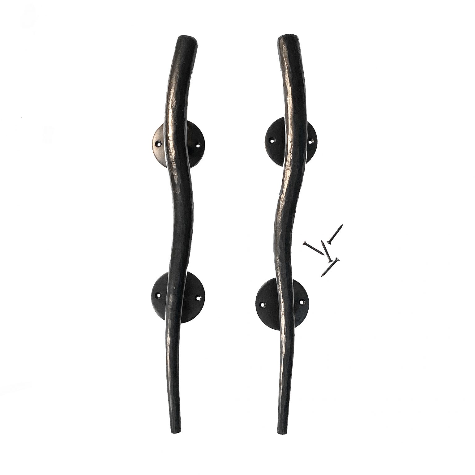 Heavy Wrought Iron Commercial Door Handles 19 Inch Urban Hardware PAIR ...