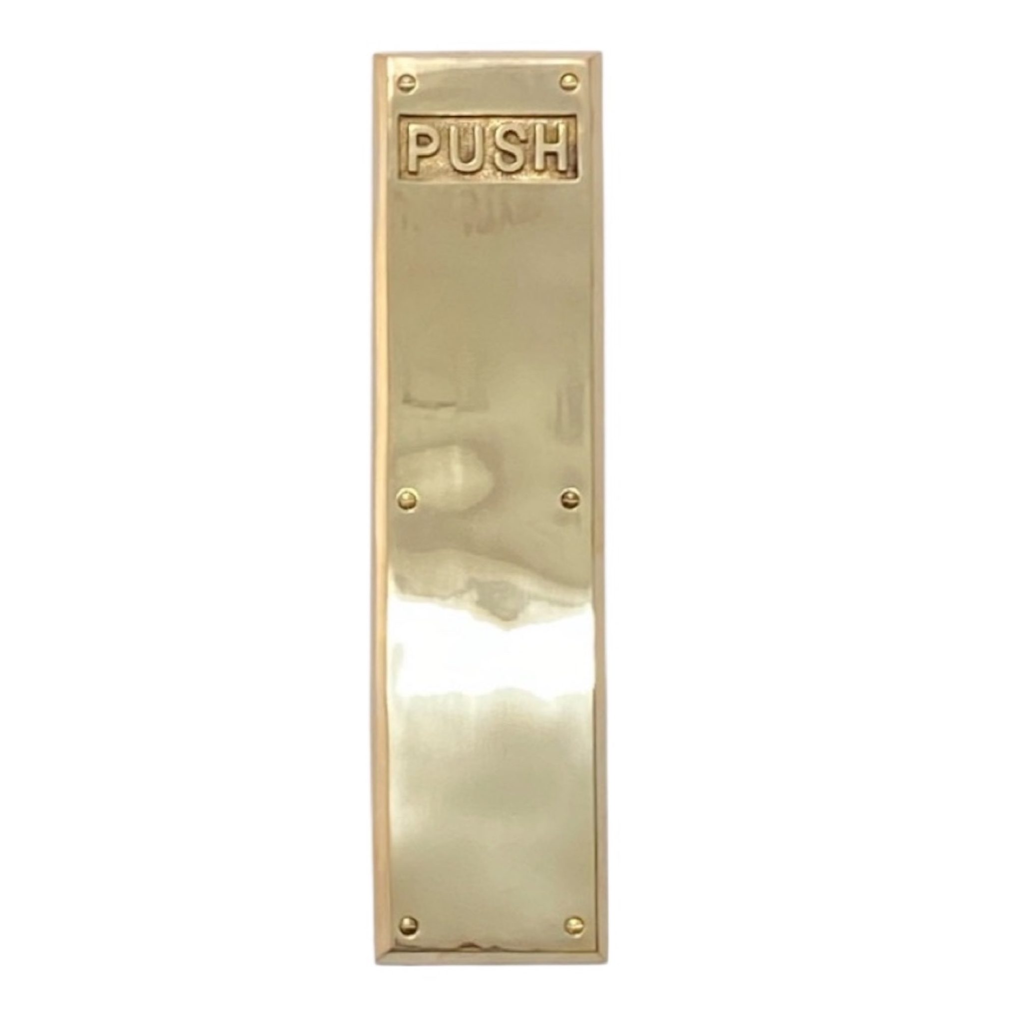 PUSH Commercial Door Plate in Heavy Duty Cast Brass | The Kings Bay