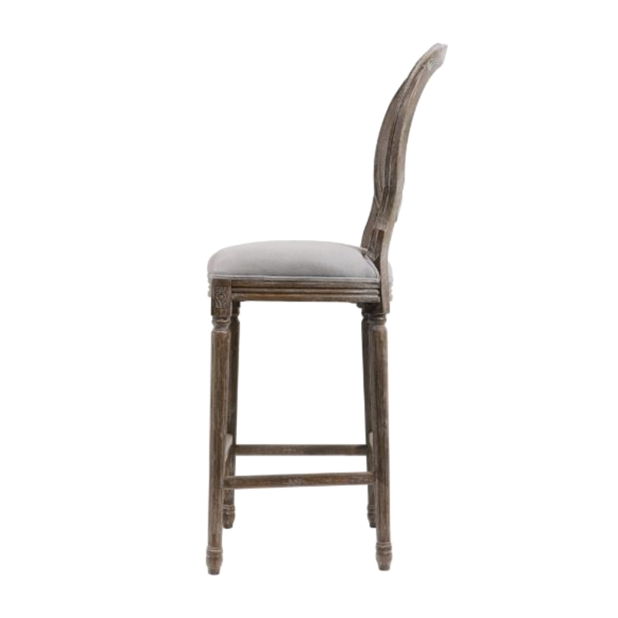 Pair of Country Style Cane Back Bar Stools with Oatmeal Linen Seats ...