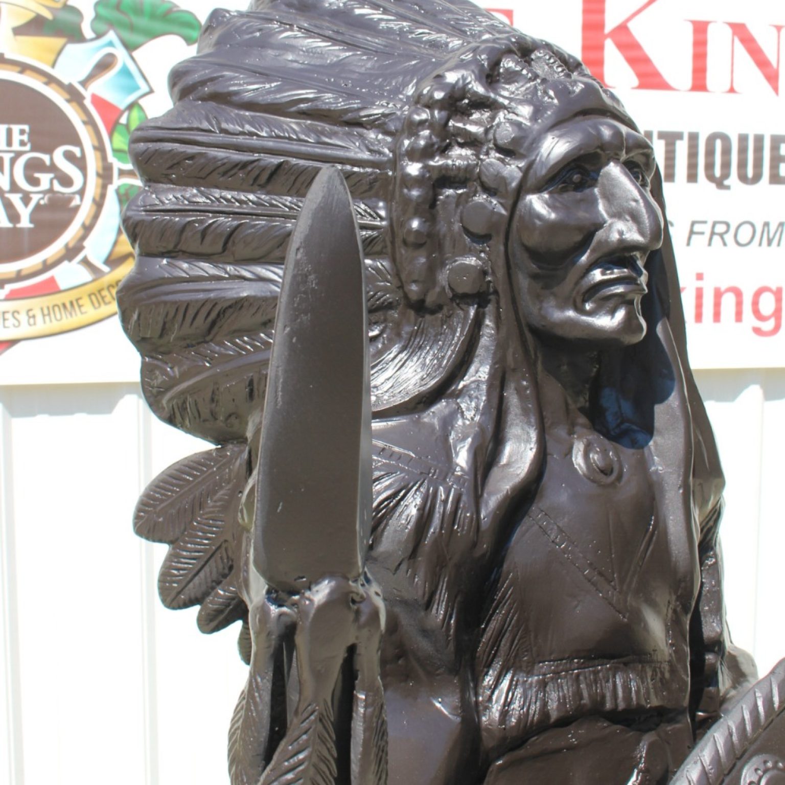 6 Ft Bronze Native American Indian Chief Statue with Shield and Spear ...