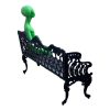 Alien Statue Sitting on Bench Drinking Can - Selfie Photos Glow in Dark ...