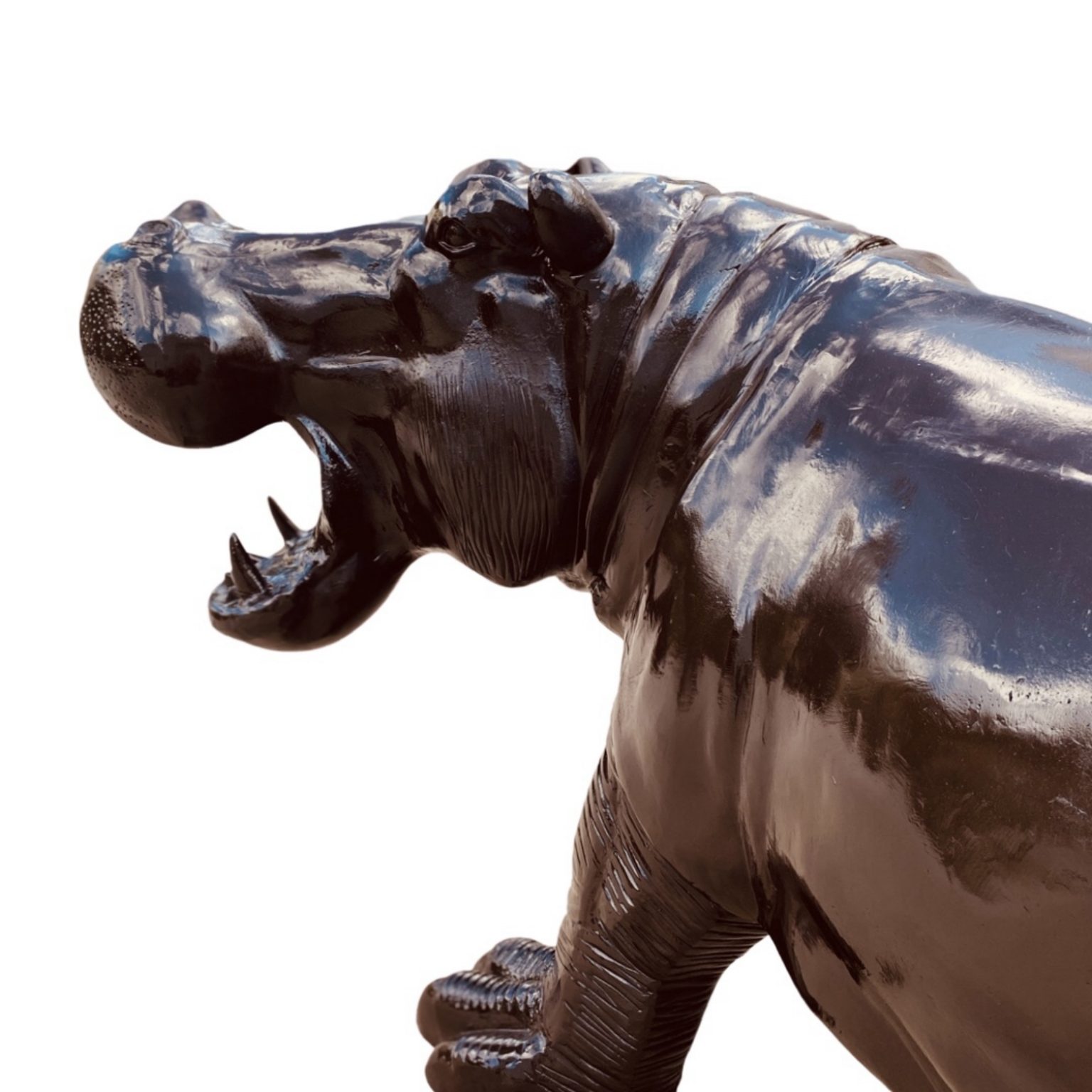 Baby Hippo Bronze Painted Statue 70" and 140 Pounds - The Kings Bay