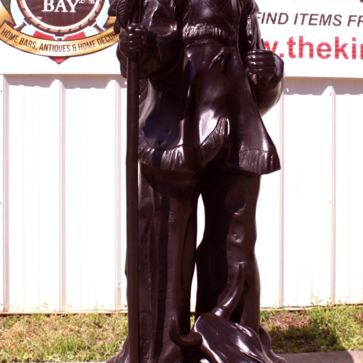6 Ft Bronze Native American Indian Chief Statue with Shield and Spear ...