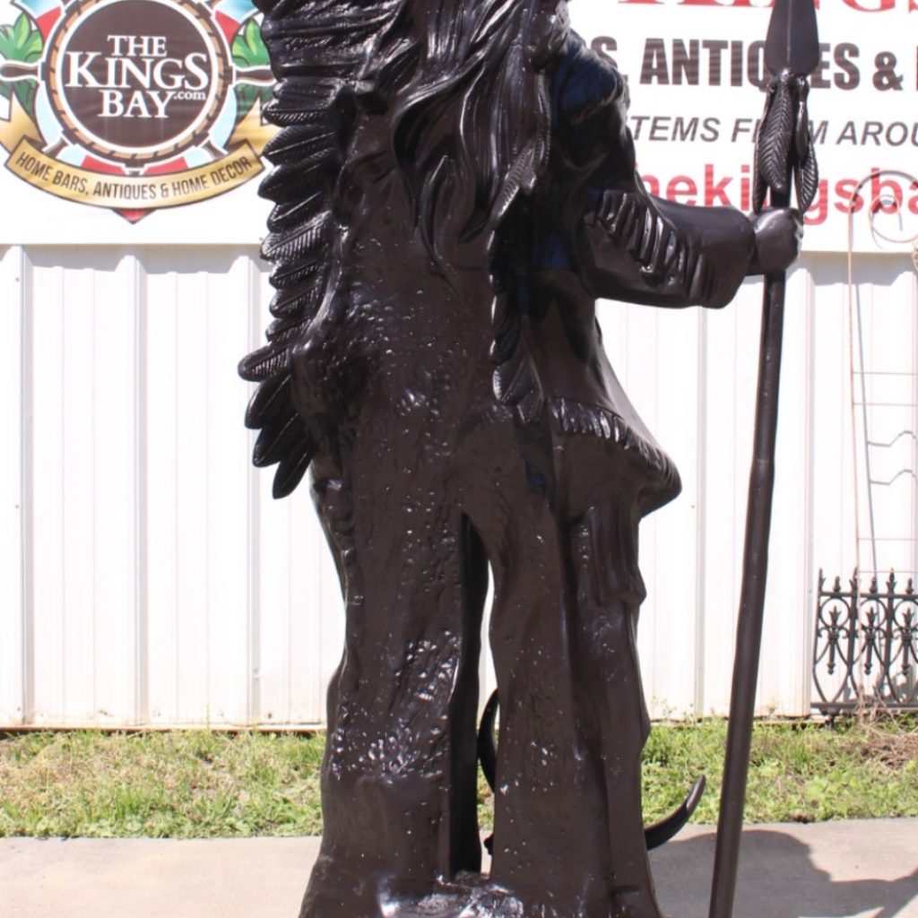 6 Ft Bronze Native American Indian Chief Statue with Shield and Spear ...