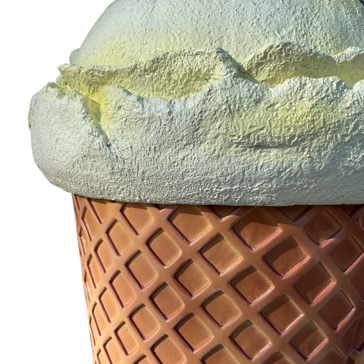 Waffle Ice Cream Cone Trash Cans Pair in Vanilla | The Kings Bay
