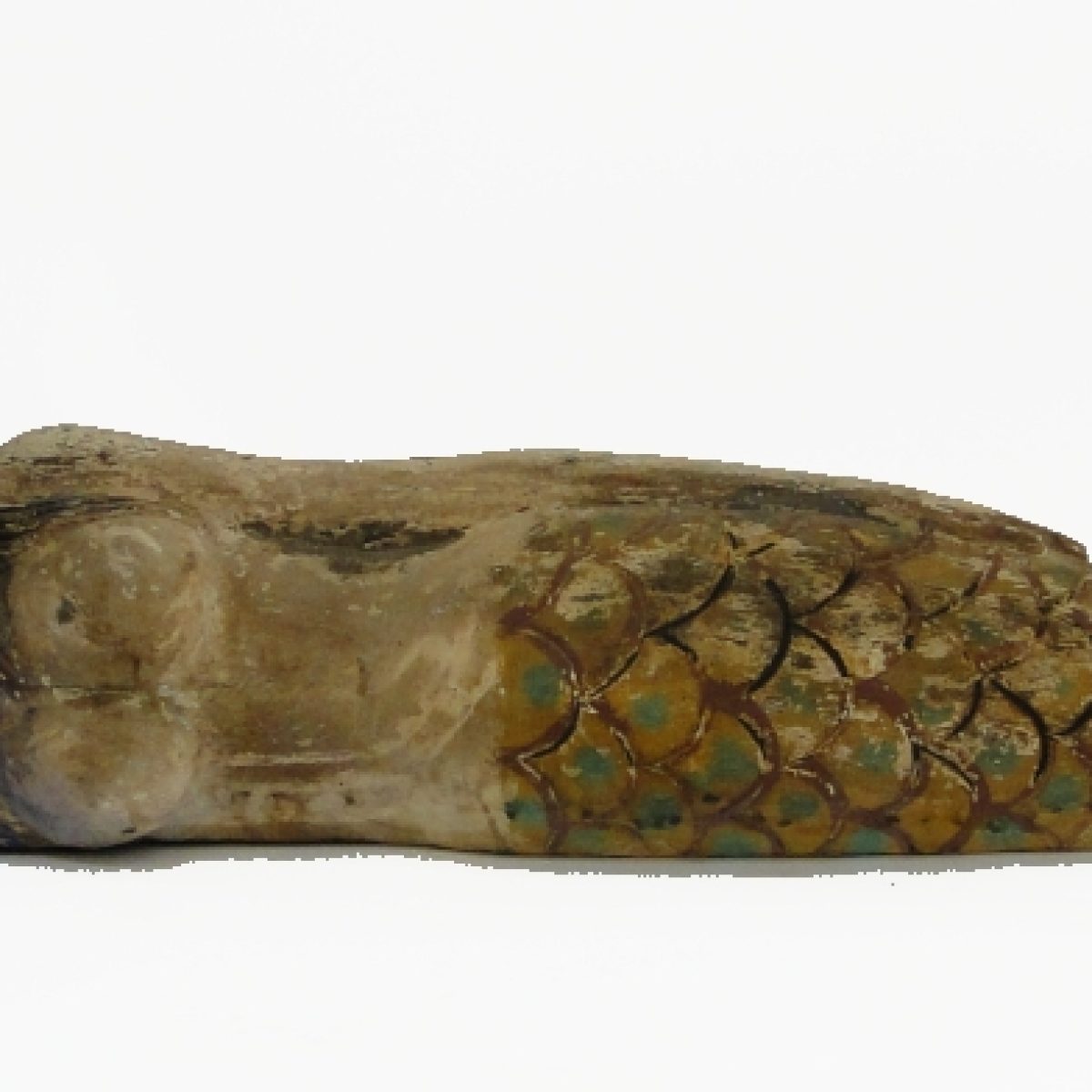 Folk Art Hand Carved Laying Mermaid Statue with Painted Finish | The ...