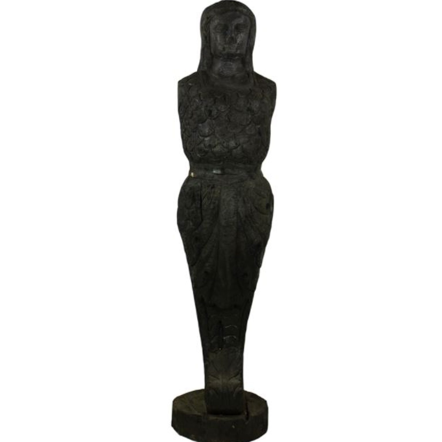 4 Ft Hand Carved Standing Mermaid Statue with Painted Finish | The ...