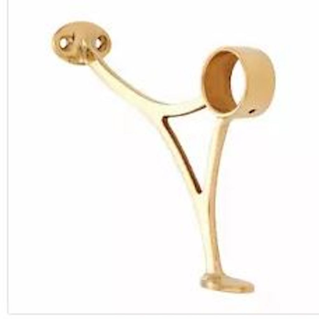 Cast Solid Brass Bar Wall and Foot Rail 2 inches Bracket - The Kings Bay
