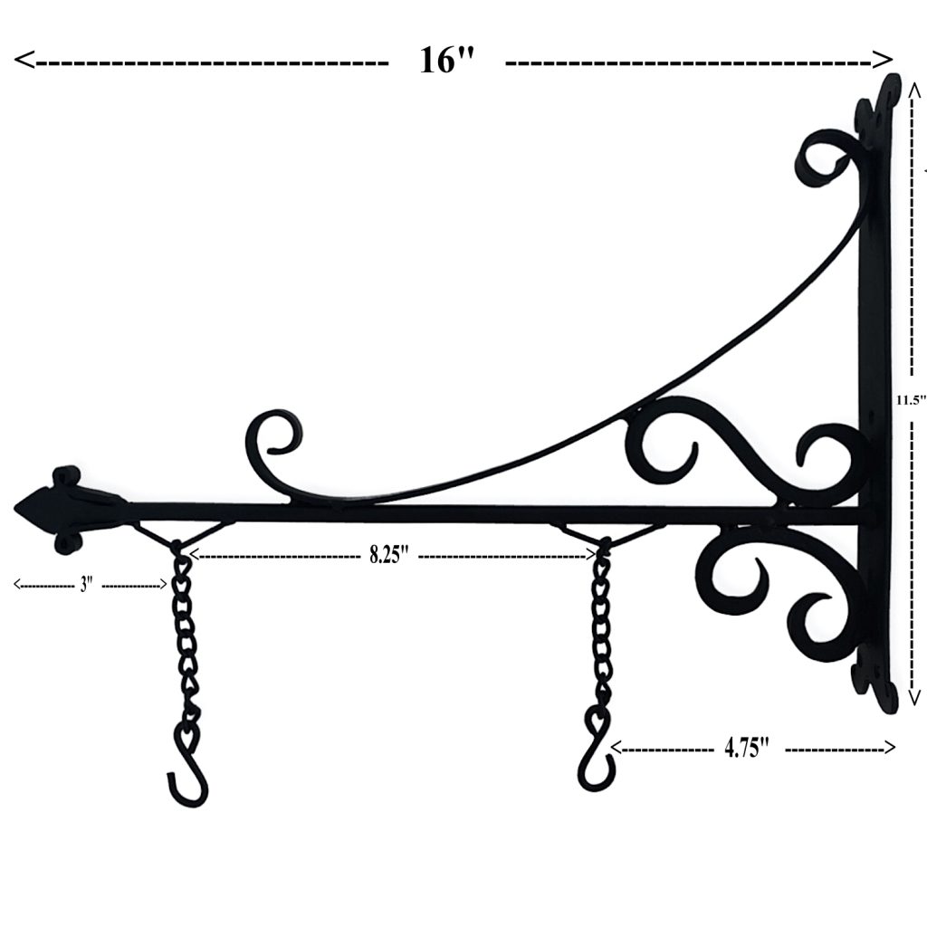 Trade Sign Bracket in Black Finish Iron Hand Forged 16 Inches | The ...