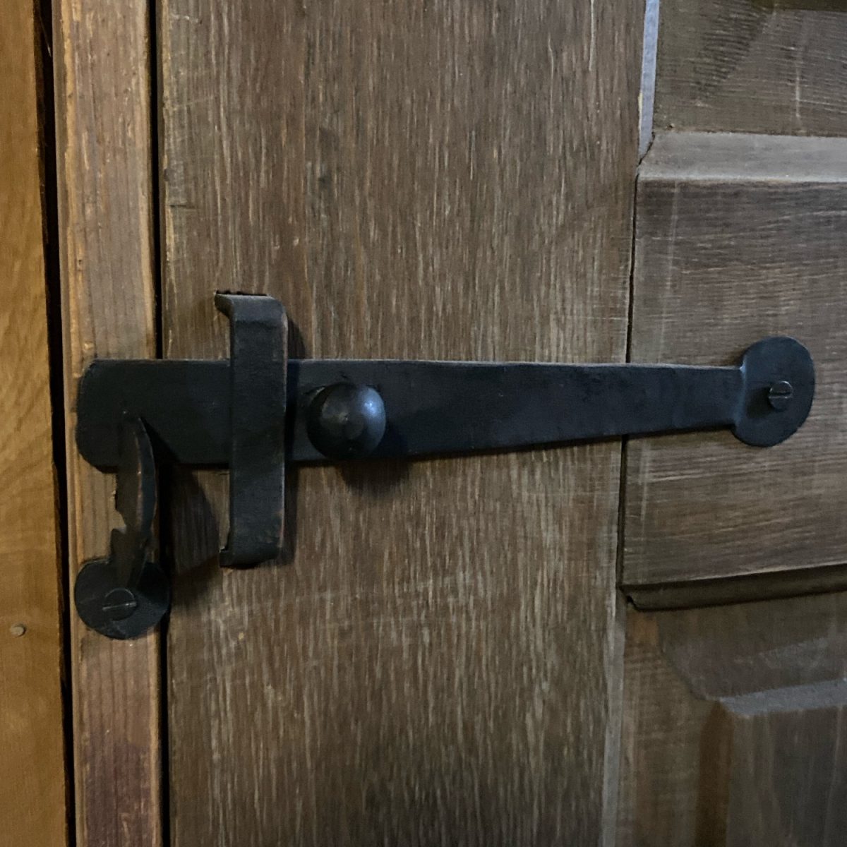 Hand Crafted Colonial Style Wrought Iron Closet Latch Set | The Kings Bay