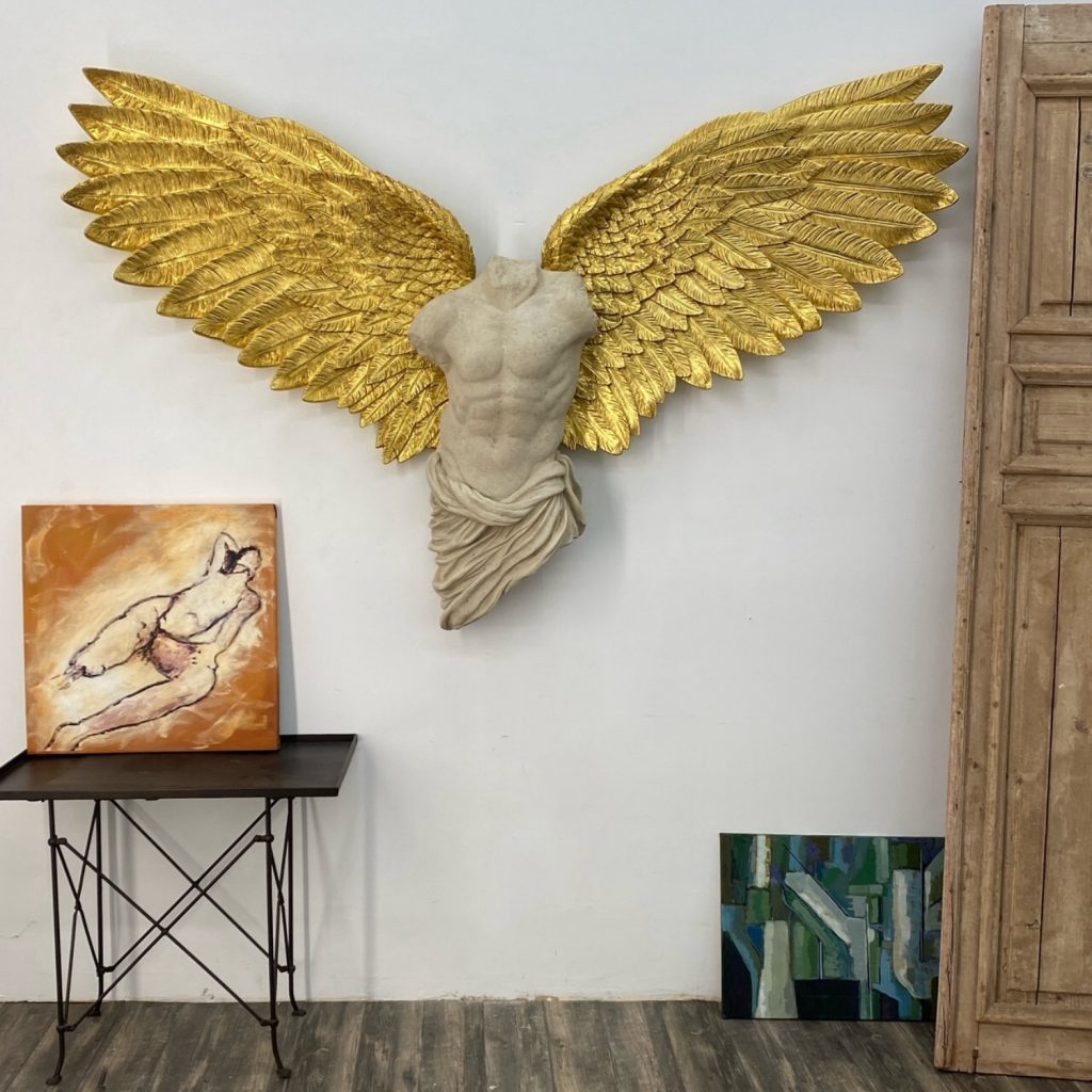 Archangel Gabriel Angel Sculpture with Gold Leaf Wings 82 Inch | The ...