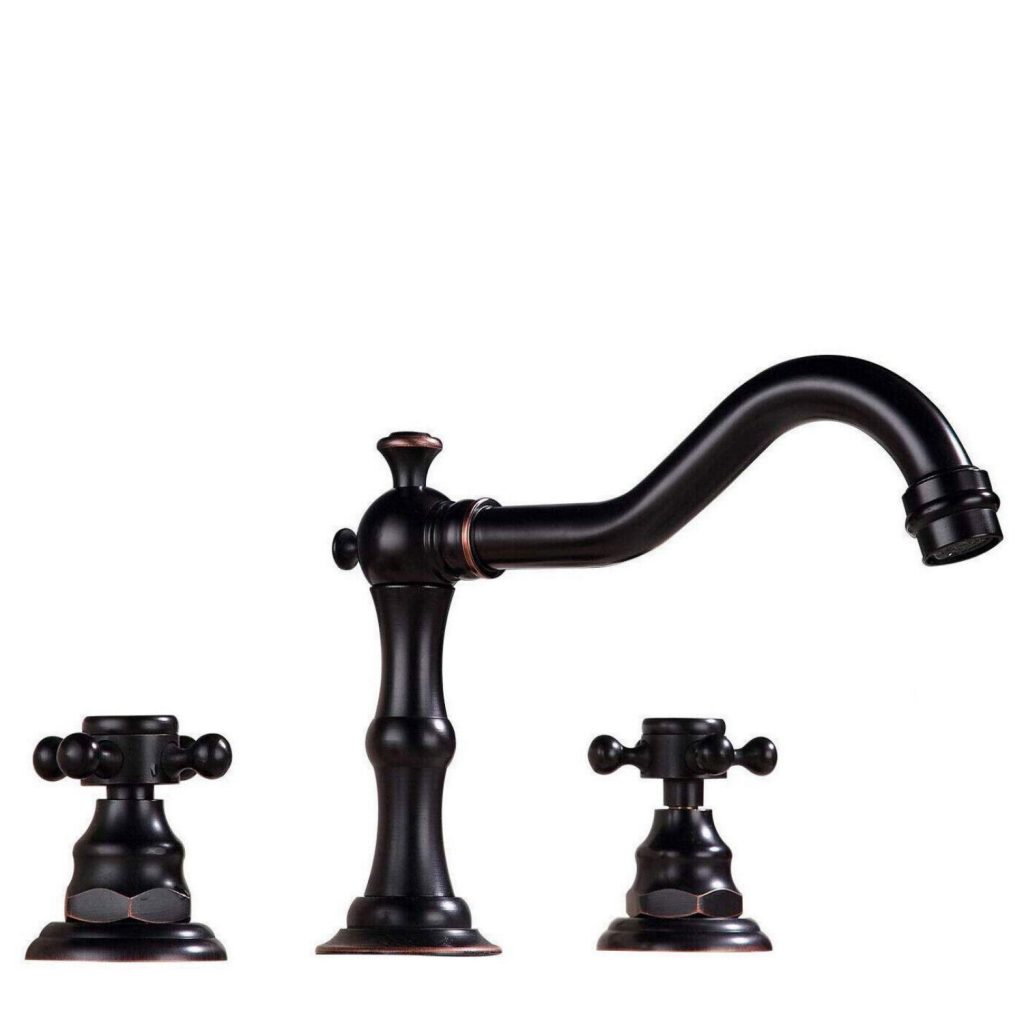 Victoriana Cross Handle Faucet with 8 Inch Centers Oil Rubbed Bronze ...