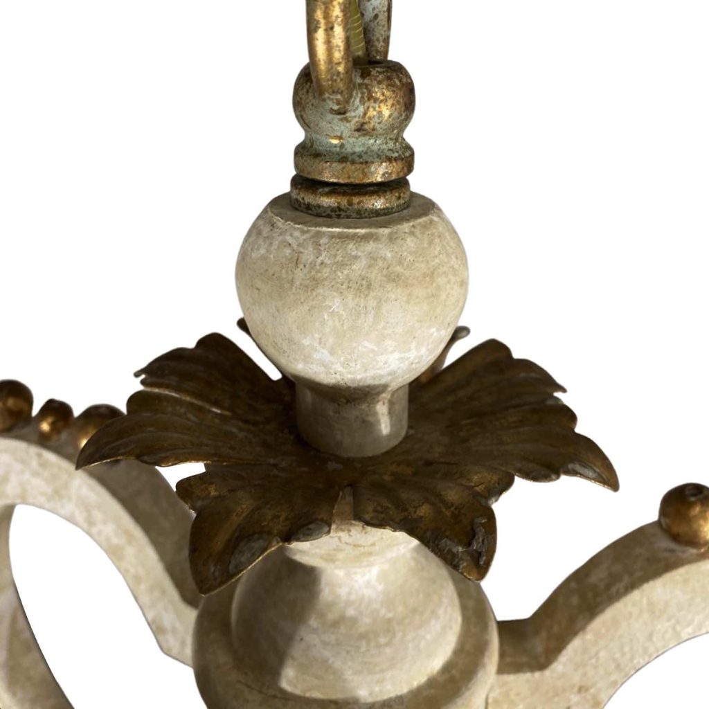 Distressed Crown Chandelier with Gold Leaf and Crystals 16 Inches | The ...