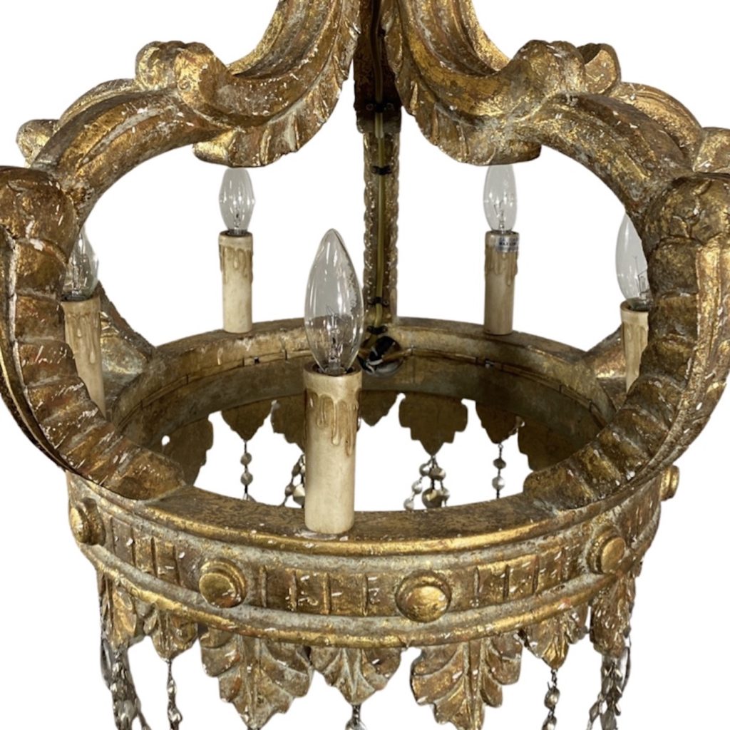 Crown Royal Chandelier - Gold Leaf and Crystals | The Kings Bay