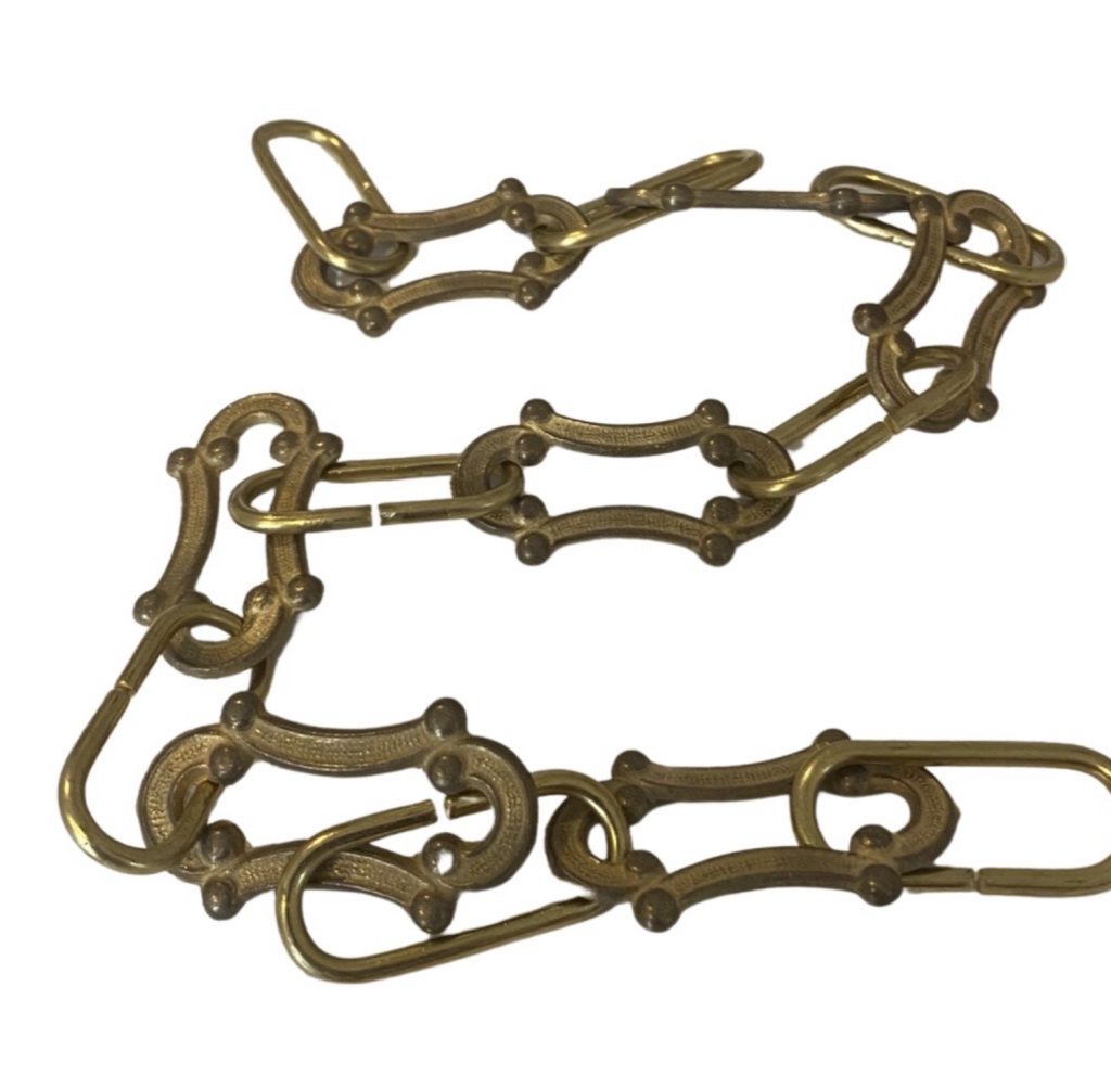 Brass Lamp Chain with Vintage Hard to Find Clips Embossed 20 Inches ...