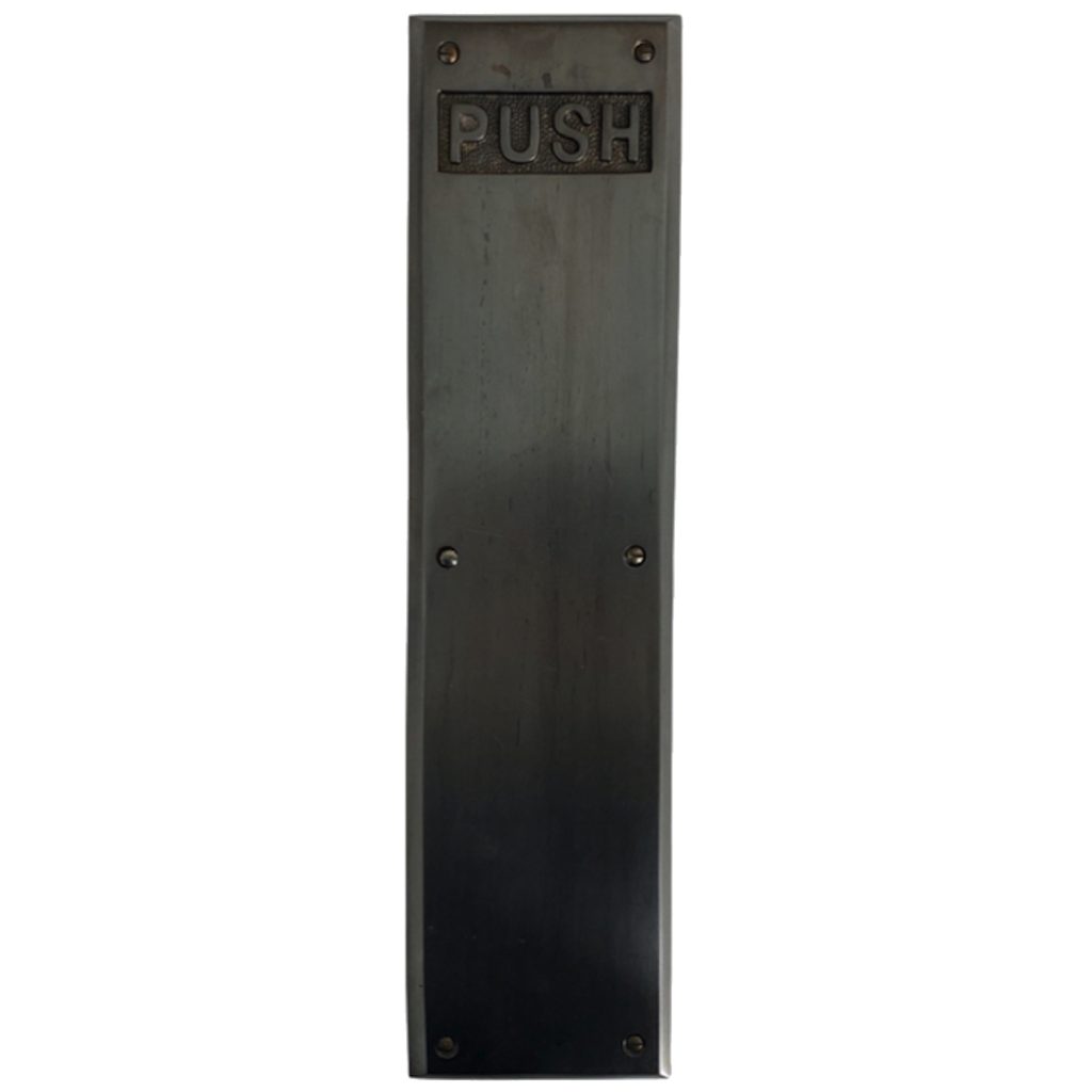 PUSH Commercial Door Plate in Heavy Duty Cast Brass | The Kings Bay