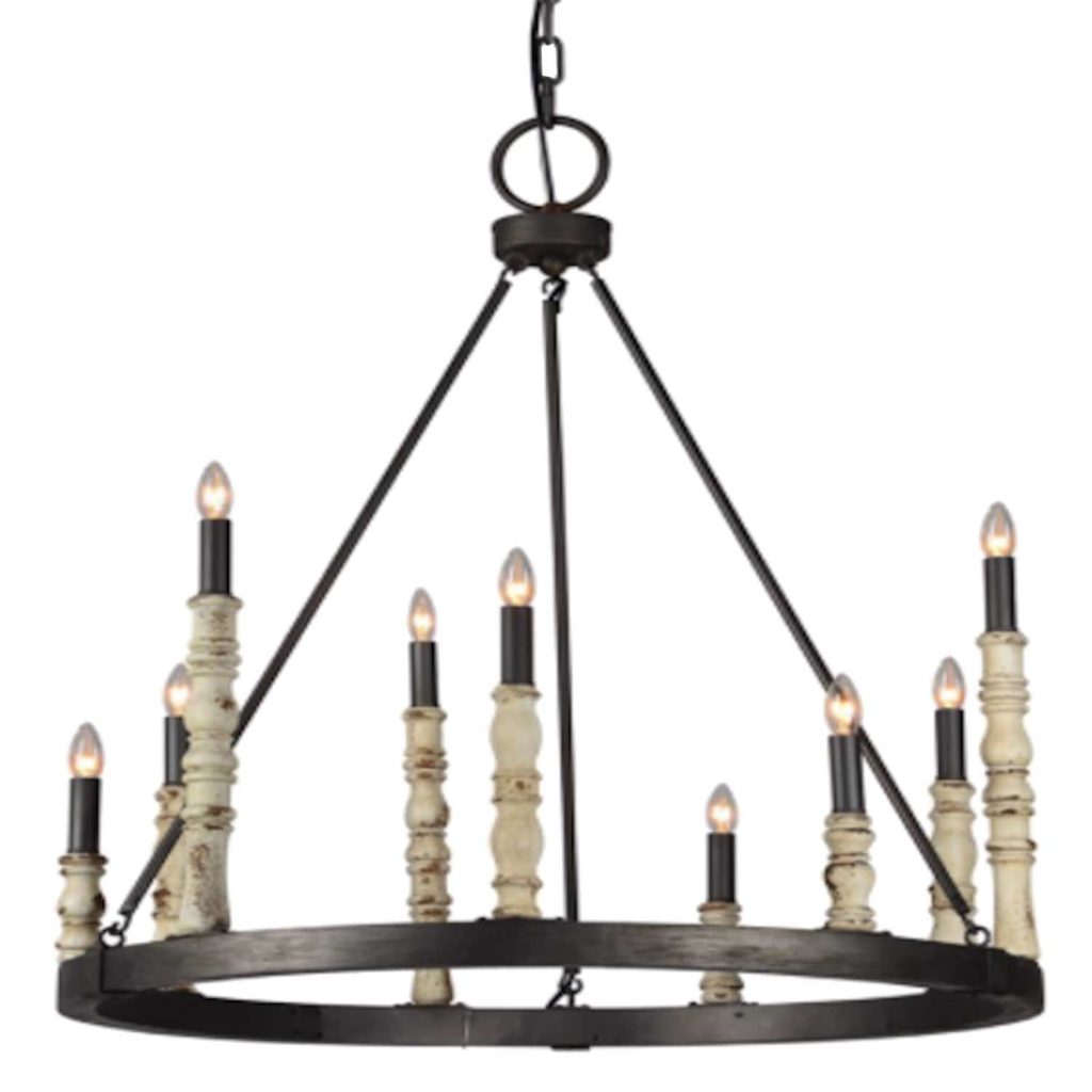 Rustic Style Round Electric Candlestick Chandelier | The Kings Bay