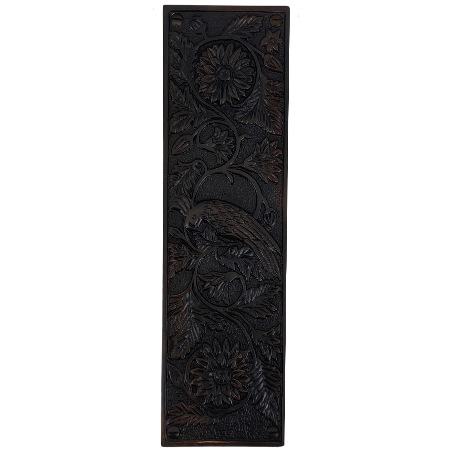 Parrot Motif Push Plate in Cast Solid Brass | The Kings Bay
