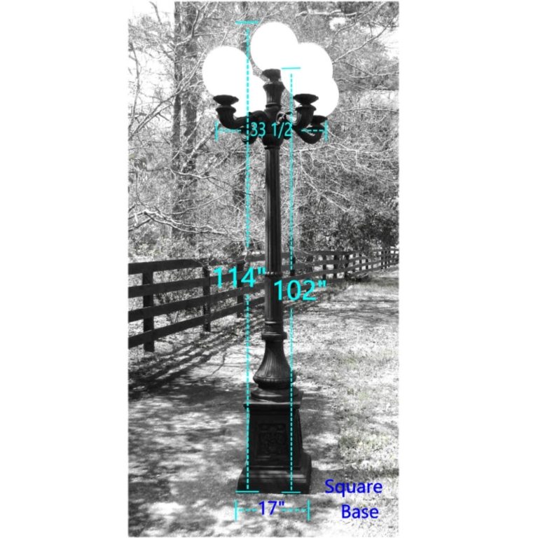 9.5 Ft 5 Arm Victorian Pole Light for Commercial or Residential Use ...