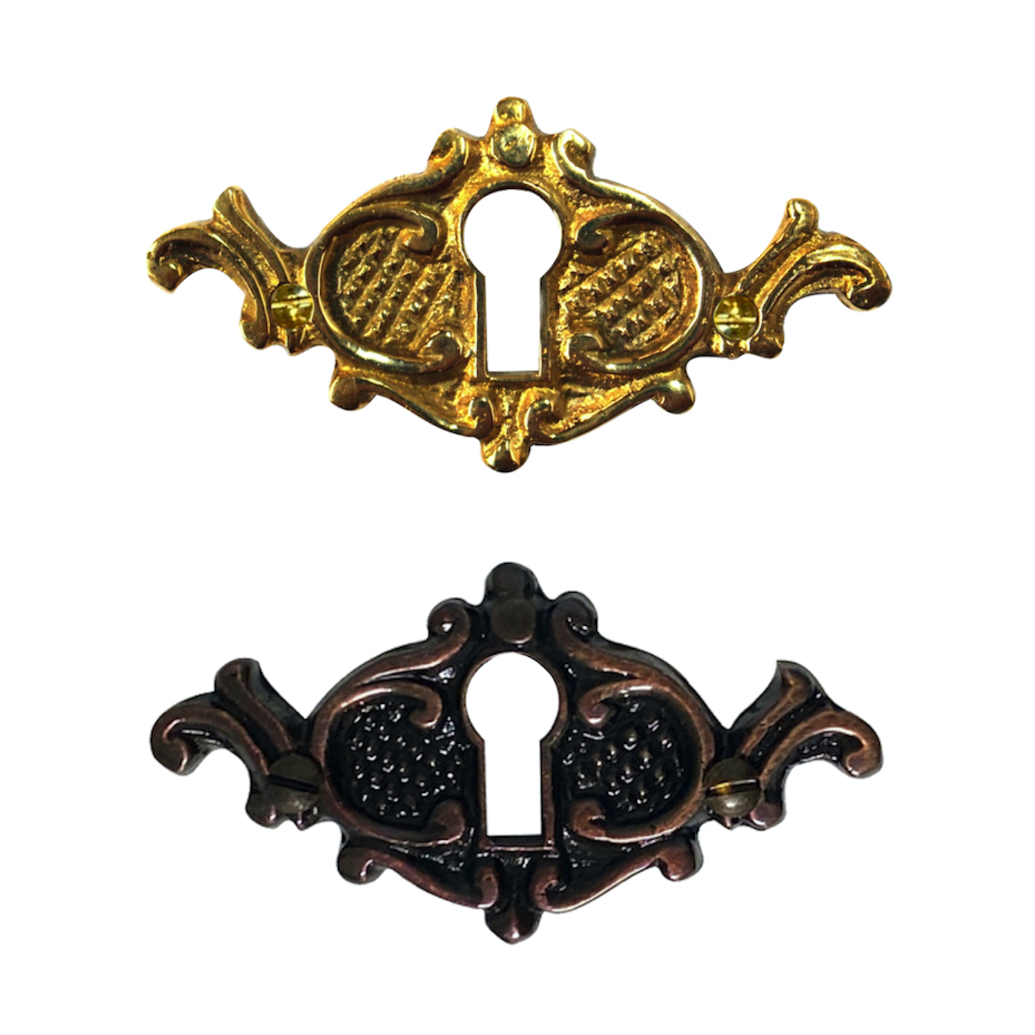 Victorian Style Flared Brass Keyhole Escutcheon | The Kings Bay