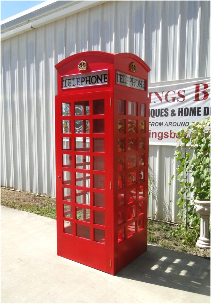 British Red Telephone Phone Box Booth Wood Old Replica English London ...