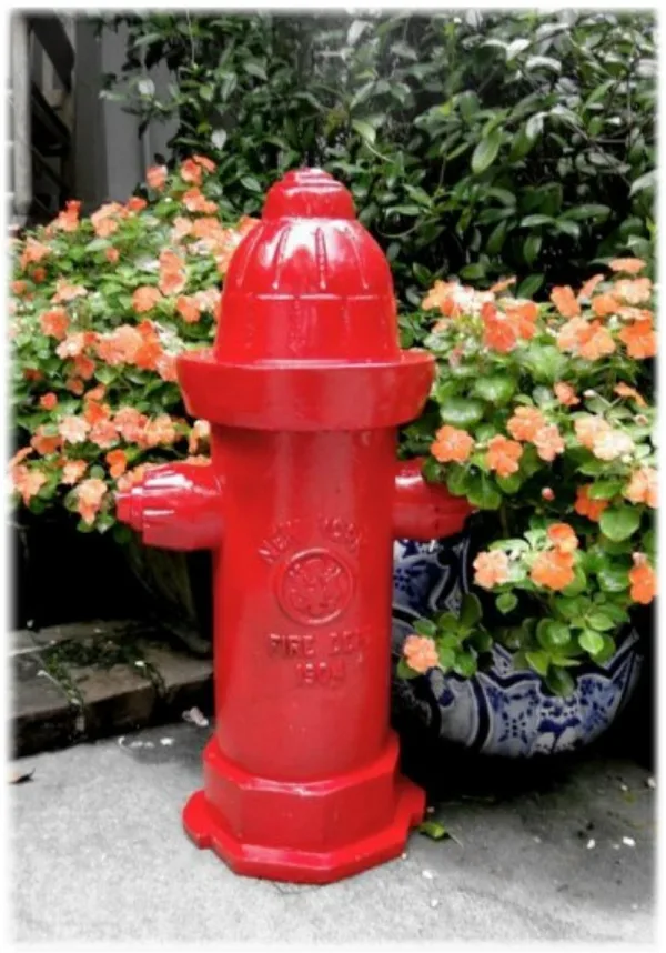 Full Size Replica Fire Hydrant Dated 1904 in Red | The Kings Bay
