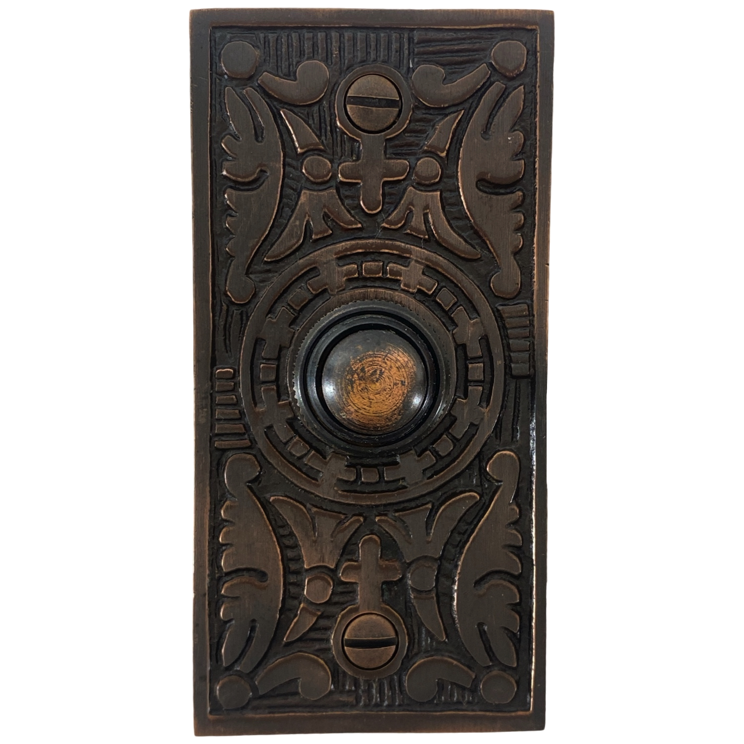 Rectangular Fern Motif Push Button Victorian Doorbell - The Fairmont ...