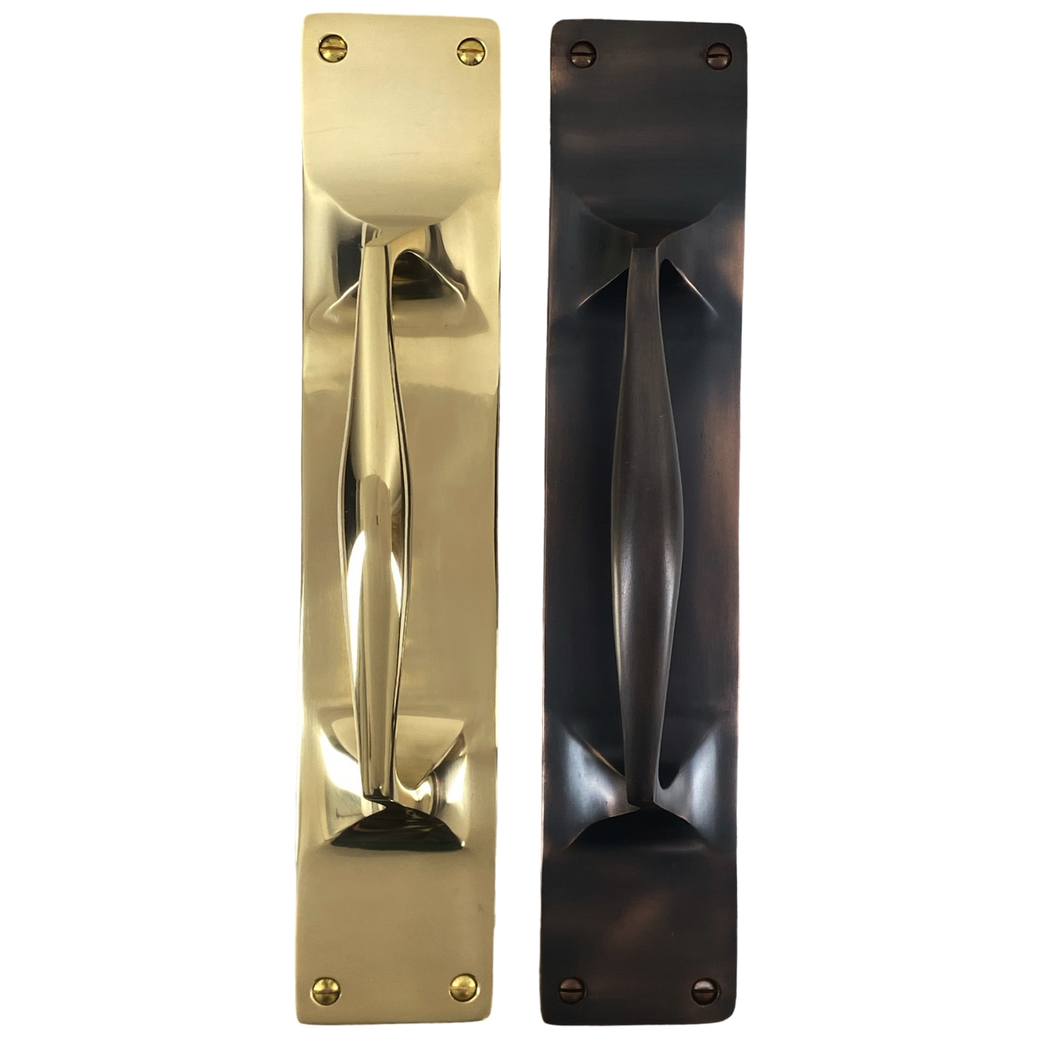 Heavy Duty Smooth Brass Contemporary Door Handle 12 inches - Choose ...