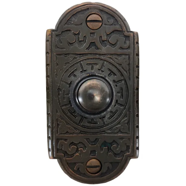 Oval Push Button Doorbell with Victorian Garden Motif - The Drummond ...